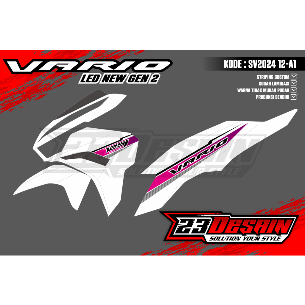 Jual striping sticker vario led new gen2 striping vario gen2 125 motif ...