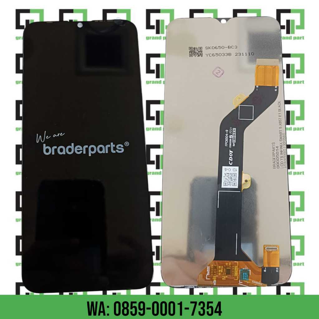 Jual INFINIX SMART 5 X657 HOT 10 LITE X657 E1 BLACK BRADERPART LCD TOUCHSCREEN | Shopee Indonesia