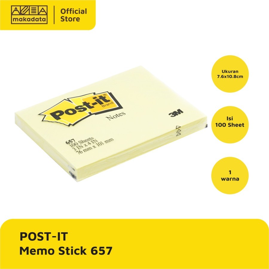 Jual NOTES | STICKY NOTE | POST IT 657 (1 WARNA) | Shopee Indonesia