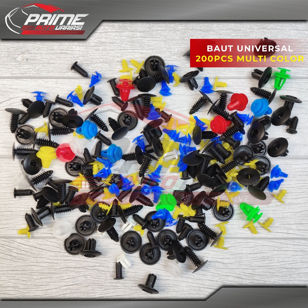 Jual [200Pcs] Baut Rivet Mobil/Universal Klip Bumper Baut Body Plastik ...