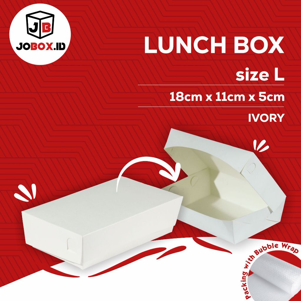 Jual Paper Lunch Box L Bahan Ivory Food Grade / Lunch Box Ivory / Lunch ...