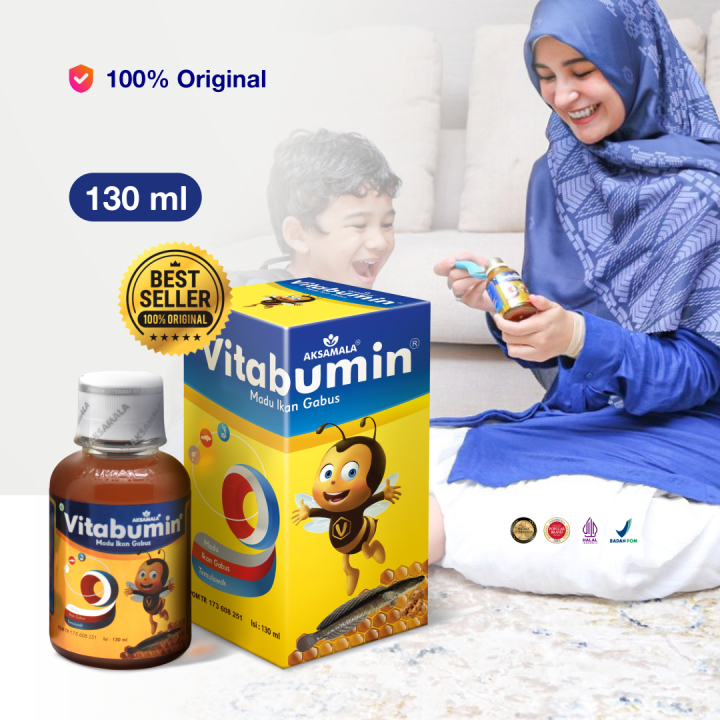 Jual Vitabumin Vitamin Madu Albumin Ikan Gabus Vitamin Pertumbuhan Anak 1-12 tahun Vitabumin60ml ...