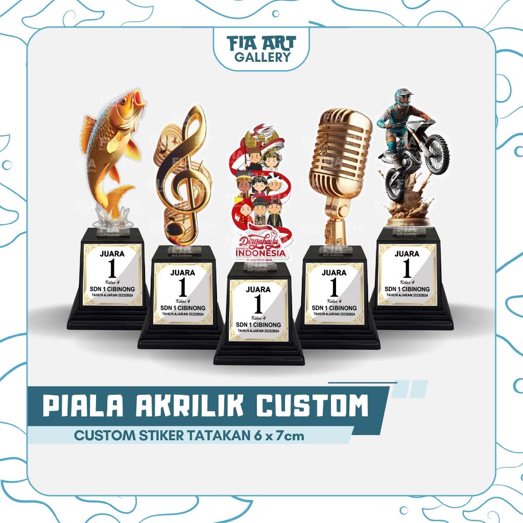 Jual Piala Akrilik Custom Stiker Tatakan Souvenir Hadiah Kemerdekaan ...