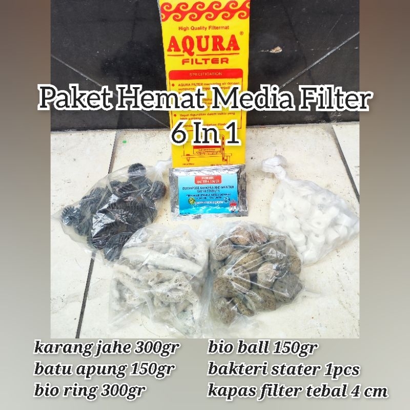 Jual 6 In 1 Paket Hemat Media Filter Aquarium Kolam | Media Filterasi ...
