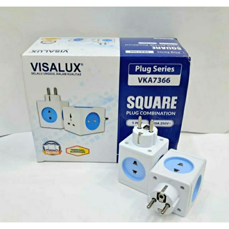 Jual Steker T kombinasi 5 cabang persegi 2 warna VISALUX (Kuningan ...
