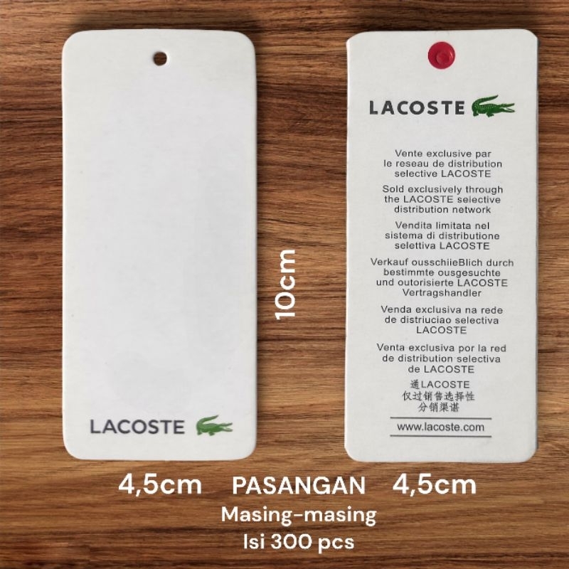 Jual LACOSTE HANGTAG | LABEL | MEREK LACOSTE (600 PCS) | Shopee Indonesia