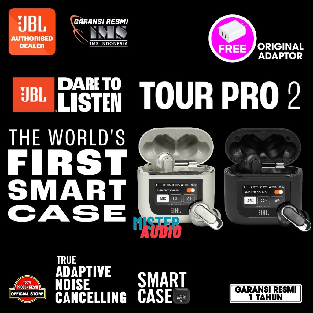 Jual JBL TOUR PRO 2 / PRO2 True wireless Noise Cancelling Earbuds TWS with Smart Case Original ...