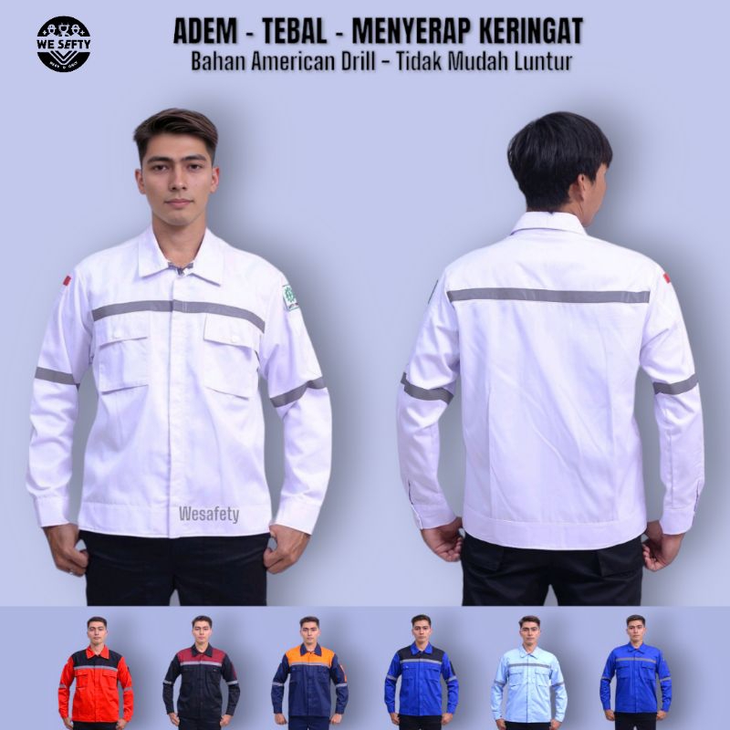 Jual PUTIH - Workware & Uniform Atasan Baju seragam kerja Lengan ...