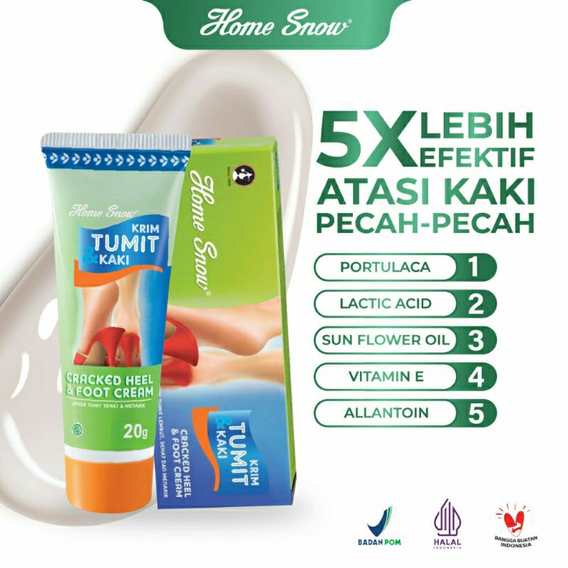 Jual HOME SNOW Krim Tumit Kaki pecah pecah kasar/Cracked Heel &Foot Cream 20gr | Shopee Indonesia