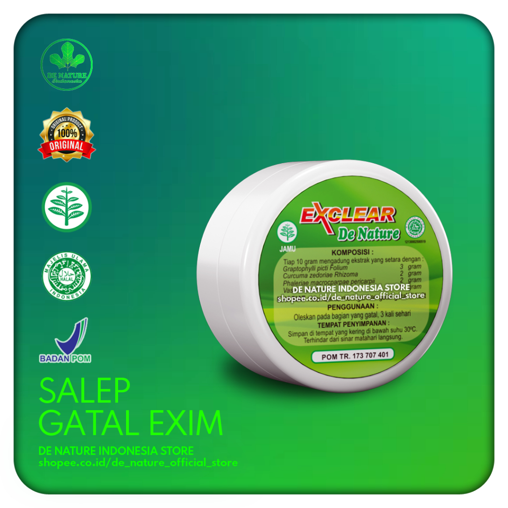Jual EXCLEAR Salep Herbal Eksim Gatal Kulit Exim - DE NATURE OFFICIAL ...