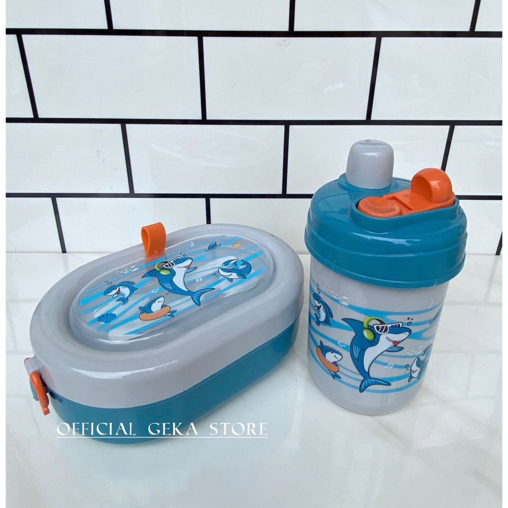 Jual PROMO 1 SET TEMPAT MAKAN SIANG DAN BOTOL MINUM ANAK KARAKTER LUCU FREE SENDOK DAN GARPU ...