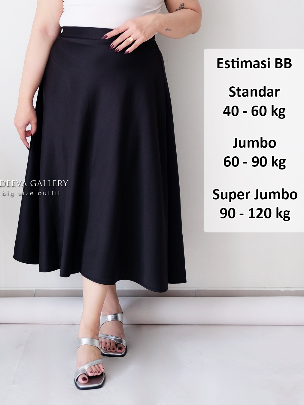 Jual ADEEVA Rok Payung 7/8 Scuba Jumbo | Rok A Line Umbrella Highwaist ...