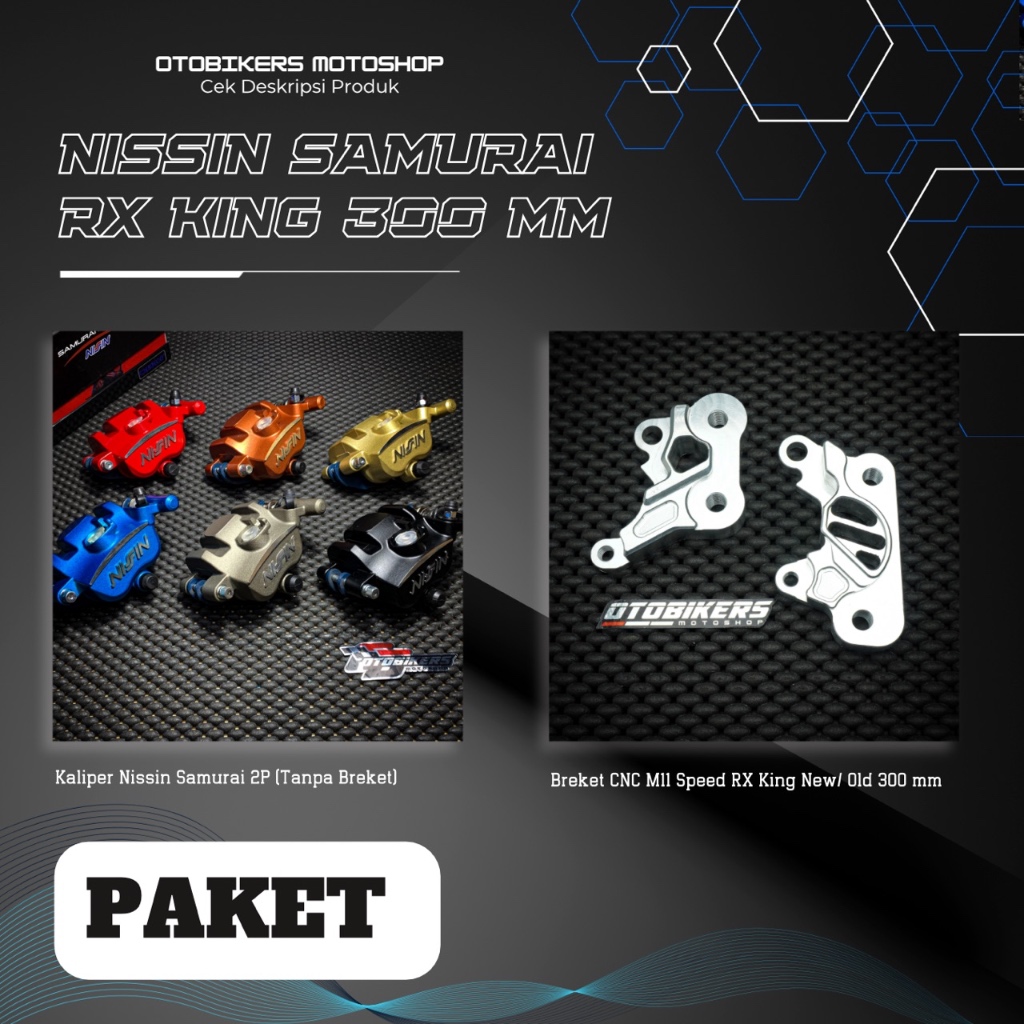 Jual PAKET Kaliper Nissin Samurai 2P RX King New Old ukuran cakram 300 mm | Shopee Indonesia