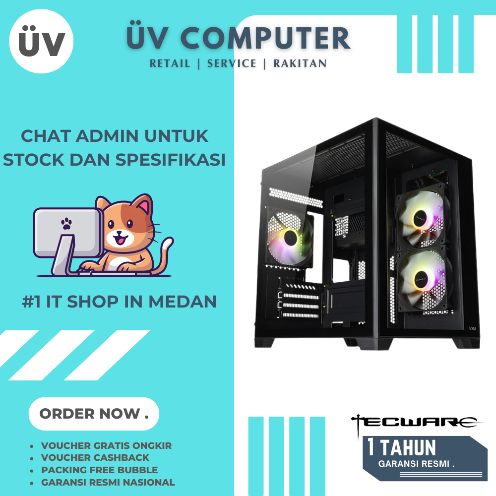 Jual Casing PC Komputer Gaming Tecware VXM2 Dual Chamber ARGB RGB | 3 ...
