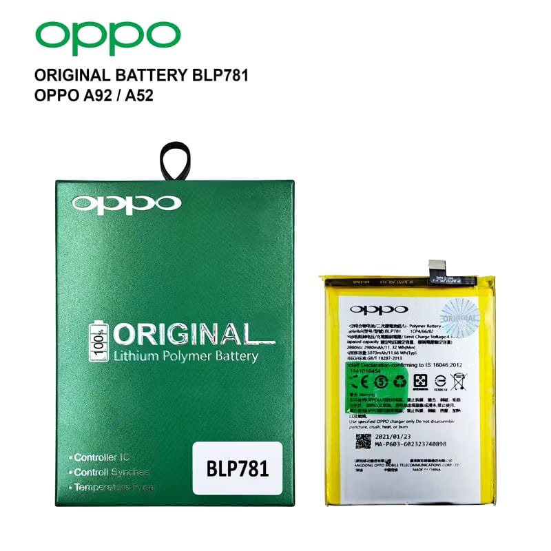 Jual BATERAI OPPO A92 / A52 / BLP-781 NEW ORI 100A | Shopee Indonesia