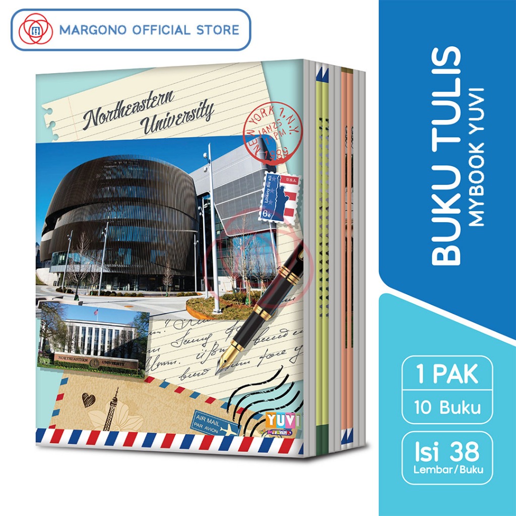 Jual My Book Yuvi Buku Tulis Postcard University 38 Lembar - 10 Buku ...