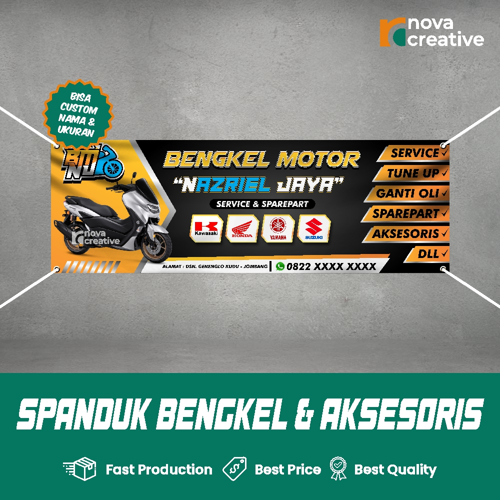 Jual Print Spanduk Bengkel Motor Dan Aksesoris Banner Custom Gratis ...