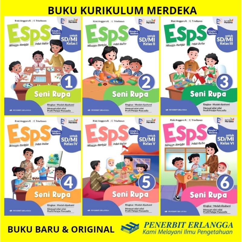 Jual ESPS SENI RUPA ERLANGGA KELAS 1 2 3 4 5 6 SD/MI KURIKULUM MERDEKA - BUKU ORIGINAL KURMER KM ...
