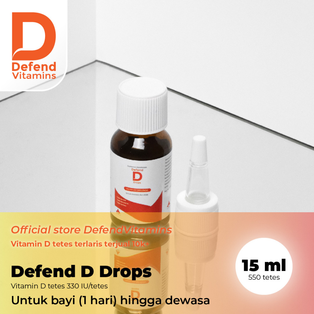 Jual Defend D Drops vitamin D3 tetes untuk bayi/anak/dewasa, 330IU ...