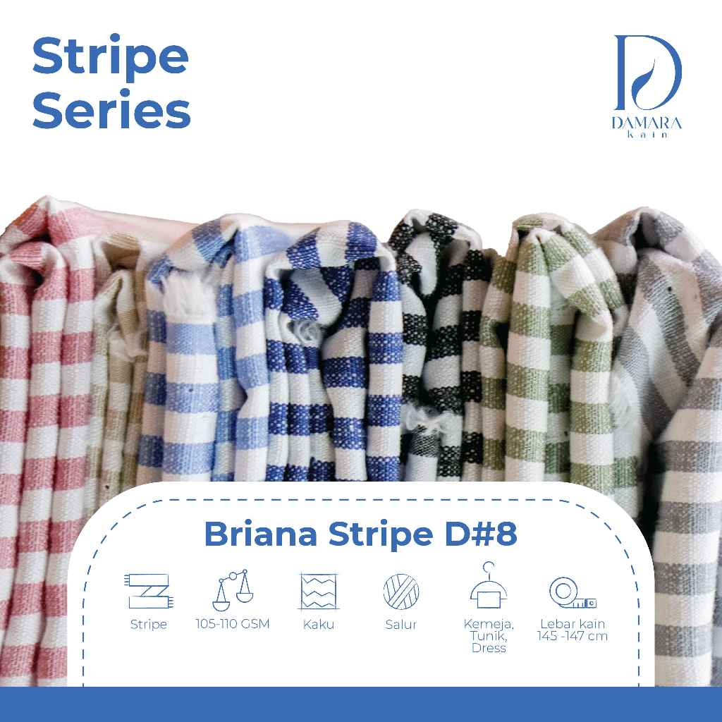 Jual Bahan Kain Poly Briana Stripe D#8 | Shopee Indonesia