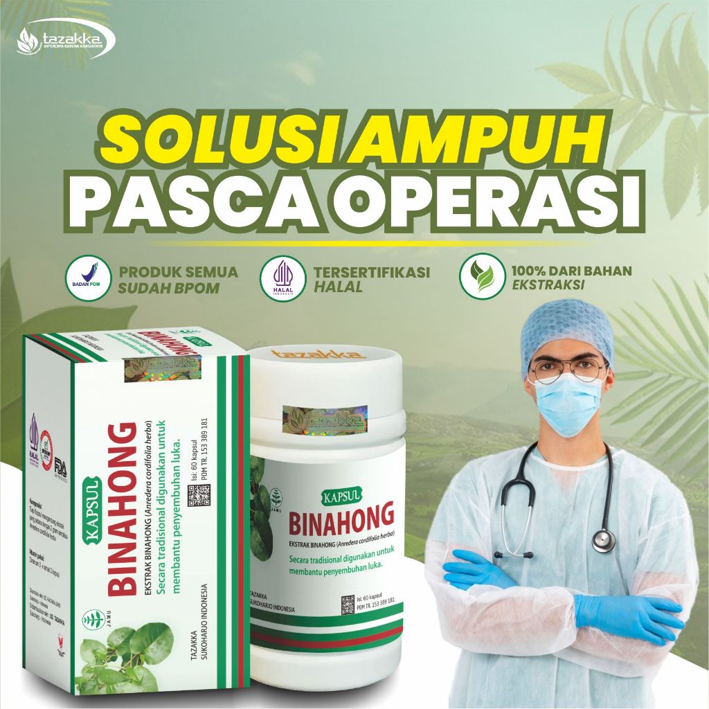 Jual Binahong Kapsul Original Untuk Obat Luka Pasca Operasi isi 60 Kapsul Tazakka sudah BPOM dan ...