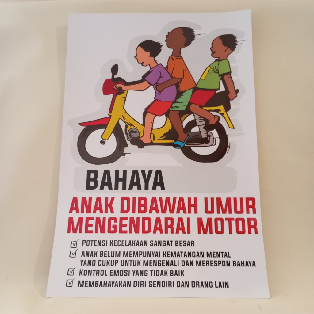 Jual Poster Bahaya Anak Dibawah Umur Mengendarai Motor | Poster Sekolah ...