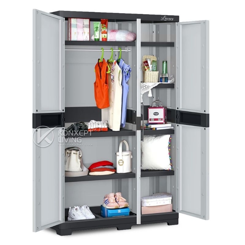 Jual Lemari Plastik Serbaguna Tabitha Luxury - LX3 GT Lemari 3 Pintu Gantungan | Shopee Indonesia