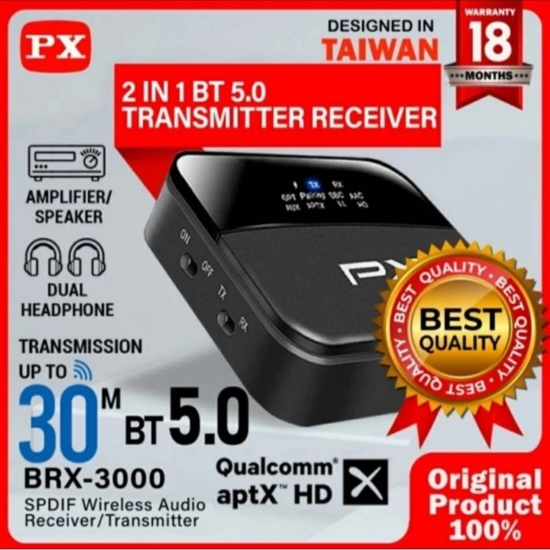 Jual RECEIVER PX BLUETOOTH TRANSMITTER HD STEREO 2 IN 1 BRX-3000 ...