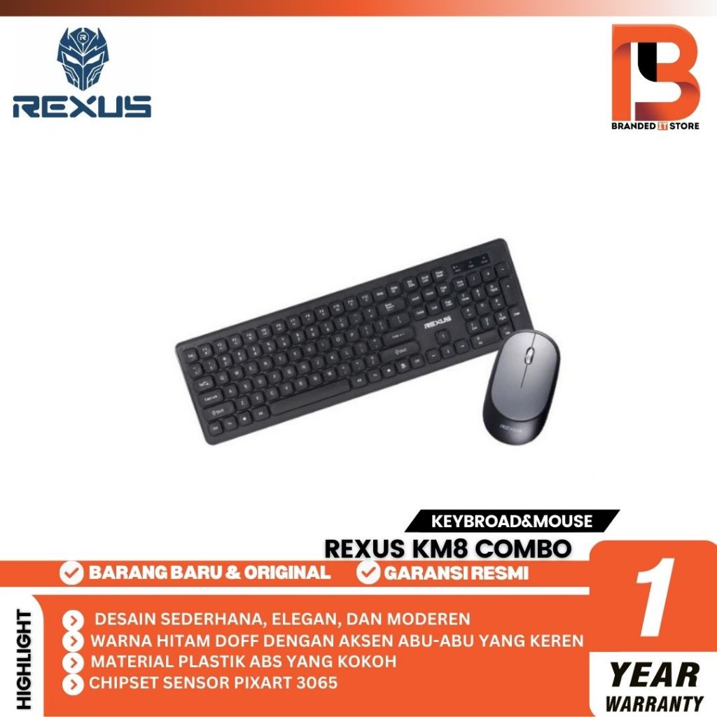 Jual Rexus KM-8 KM8 Bundle Combo Office Keyboard + Mouse Wireless ...