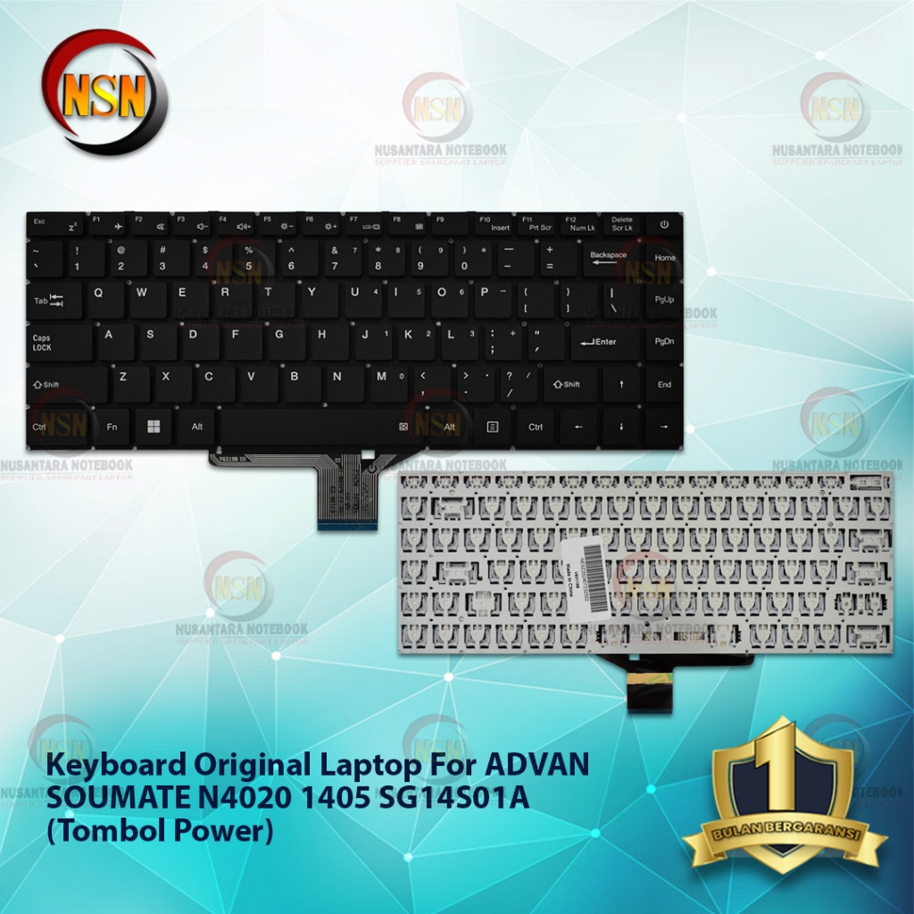 Jual Keyboard Original Laptop ADVAN SOUMATE N4020 1405 (Tombol Power) | Shopee Indonesia