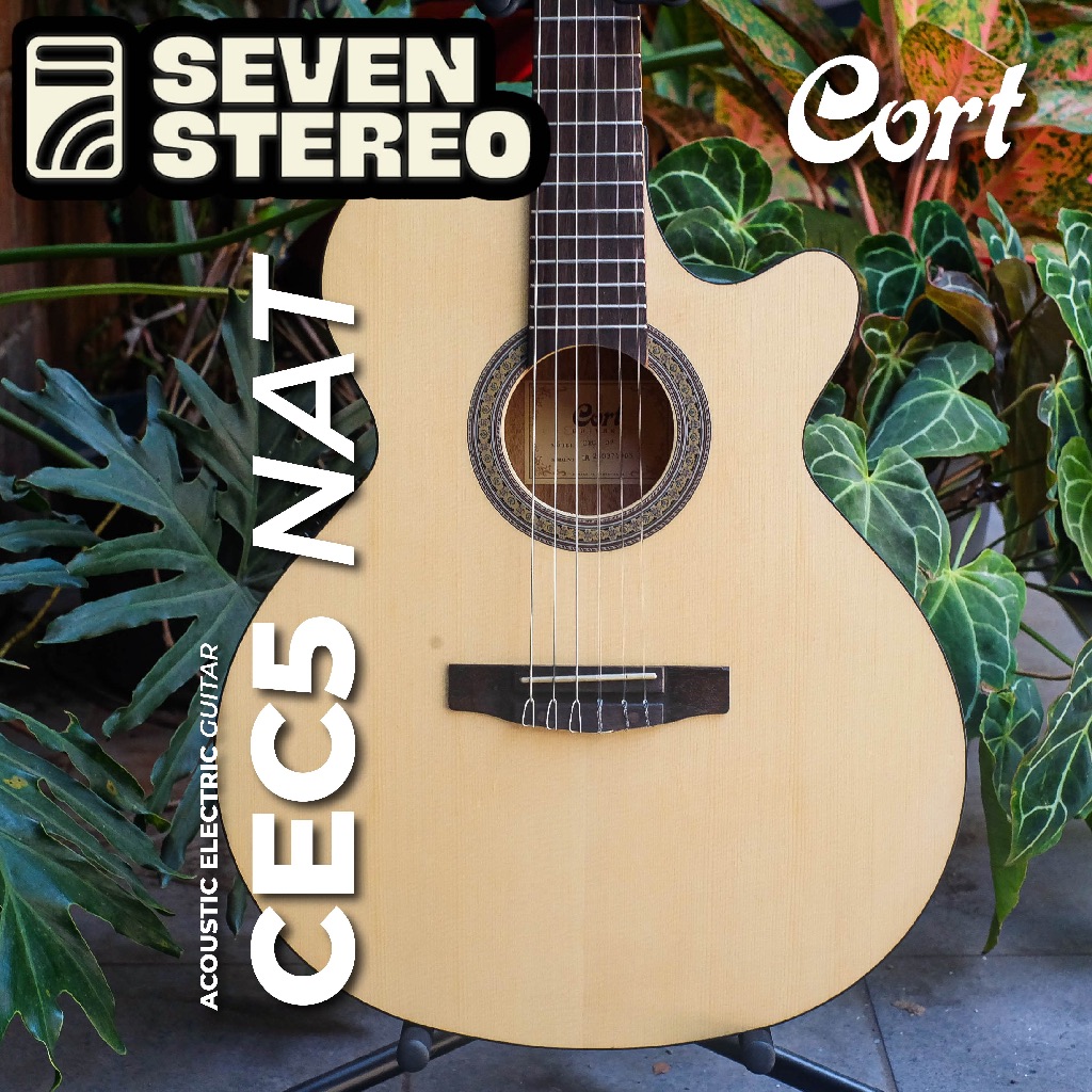 Jual Cort CEC 5 CEC5 NAT Acoustic Electric Classic Guitar | Shopee ...