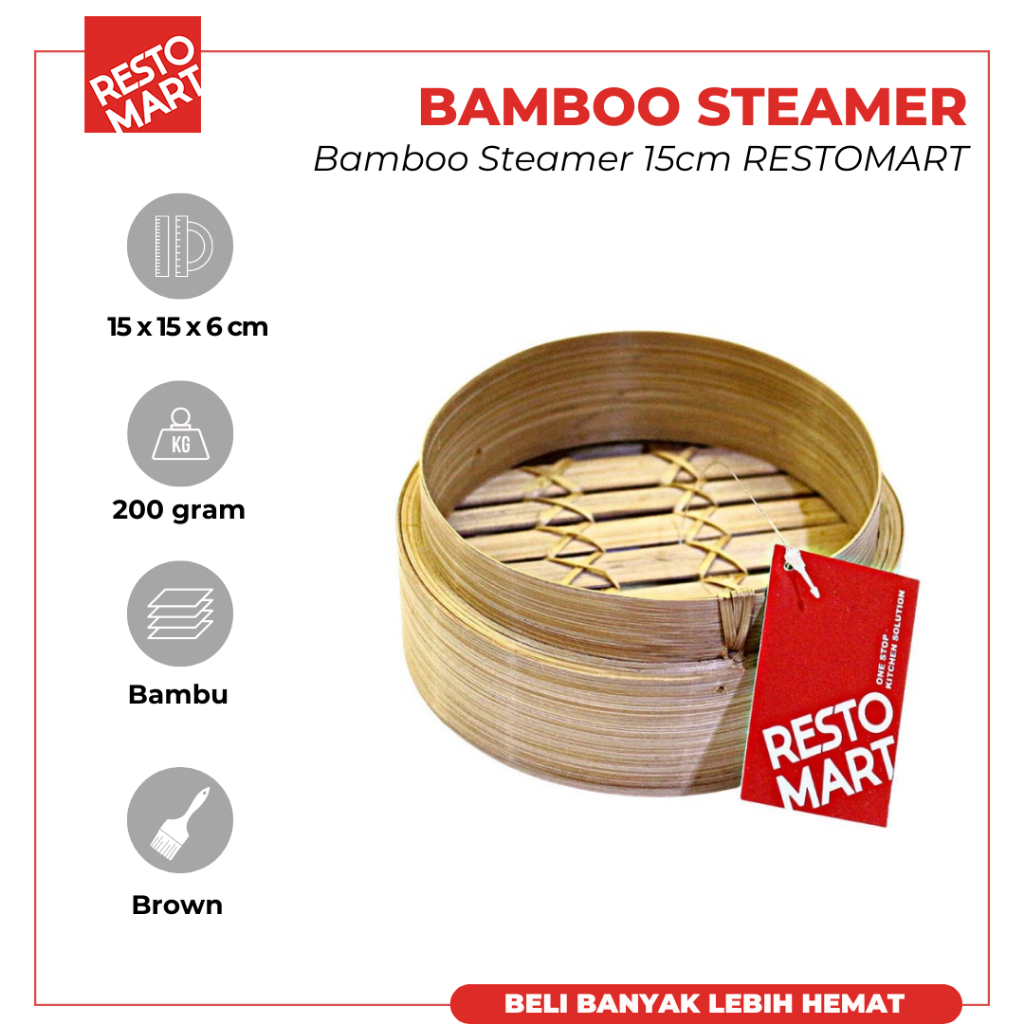 Jual Klakat Bambu Dimsum / Bamboo Steamer 15cm RESTOMART Bambu (2282011 ...