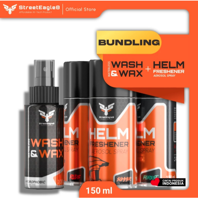Jual STREET EAGLE 8 Paket Helm Cuci Motor / Parfum Helm 150ml + Sabun Cuci Tanpa Air 100ml ...