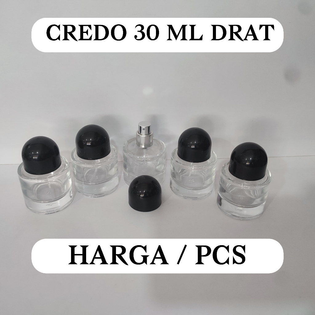 Jual (1 PCS) CREDO 30 ML TUTUP HITAM.BOTOL PARFUM KOSONG MODEL CREDO ATAU BYREDO UKURAN 30 ML ...