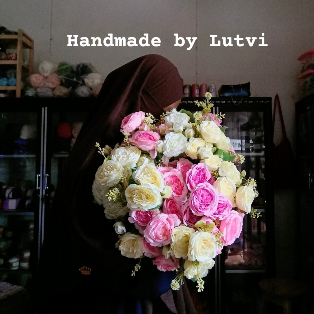 Jual 1 tangkai (isi 5 kuntum) peony duchess artificial | bunga palsu ...
