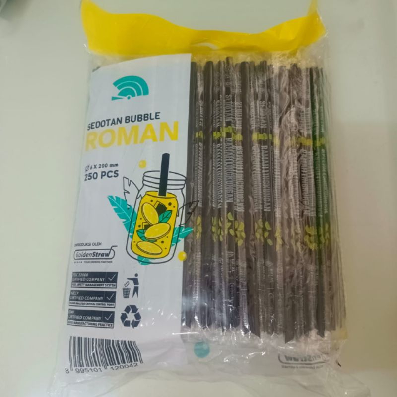 Jual Sedotan Bubble Tea Boba Roman Ramah Lingkungan 12 mm isi 100 ...
