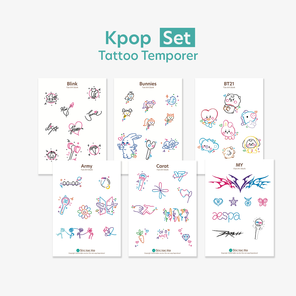 Jual Stic.tac.tto KPOP Tattoo Set 2NE1 BTS Seventeen Aespa New Jeans ...
