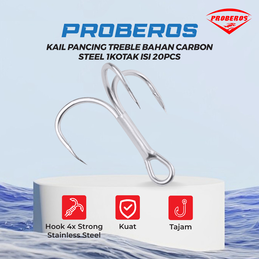 Jual PROBEROS 20Pcs/Kotak Kail Pancing 2/4/6/8/10/12/14# Kail Pancing ...