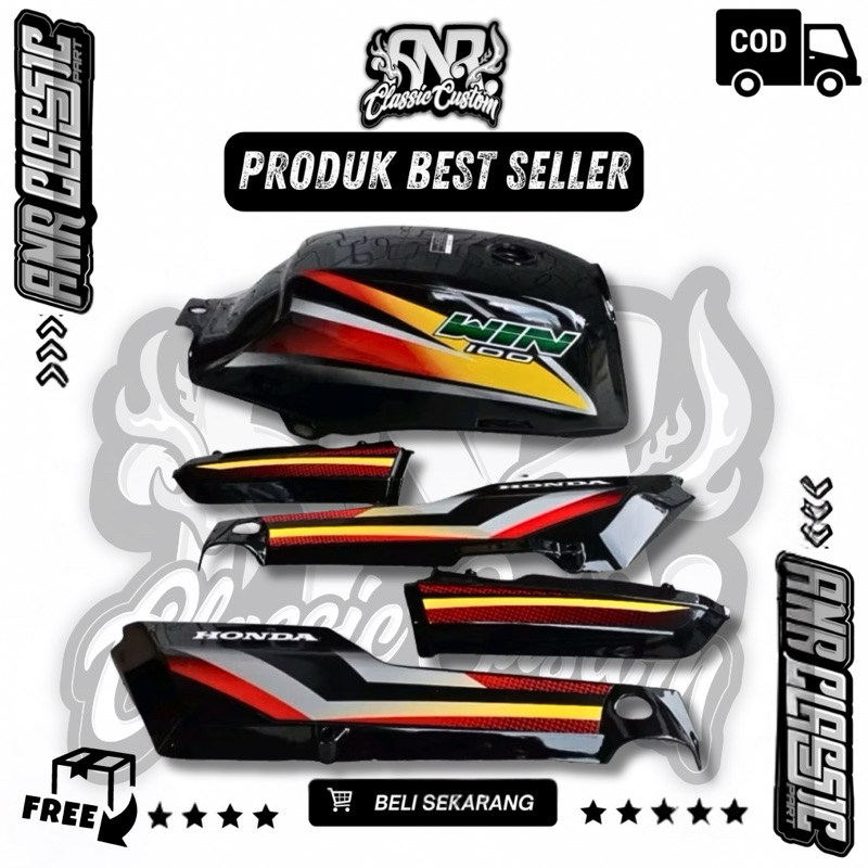 Jual Tangki honda win win 100 warna set cover body win bok aki win set ...