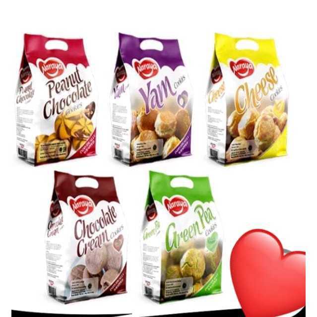 Jual NARAYA COOKIES PEANUT CHOCOLATE / YAM / GREEN PEA / CHOCOLATE ...