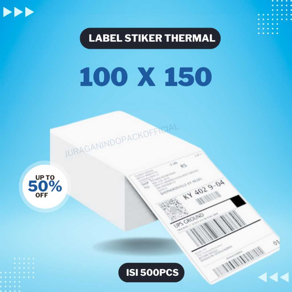 Jual LABEL STICKER THERMAL LIPAT 100 X 150 BARCODE 100X150 UKURAN A6 | Shopee Indonesia