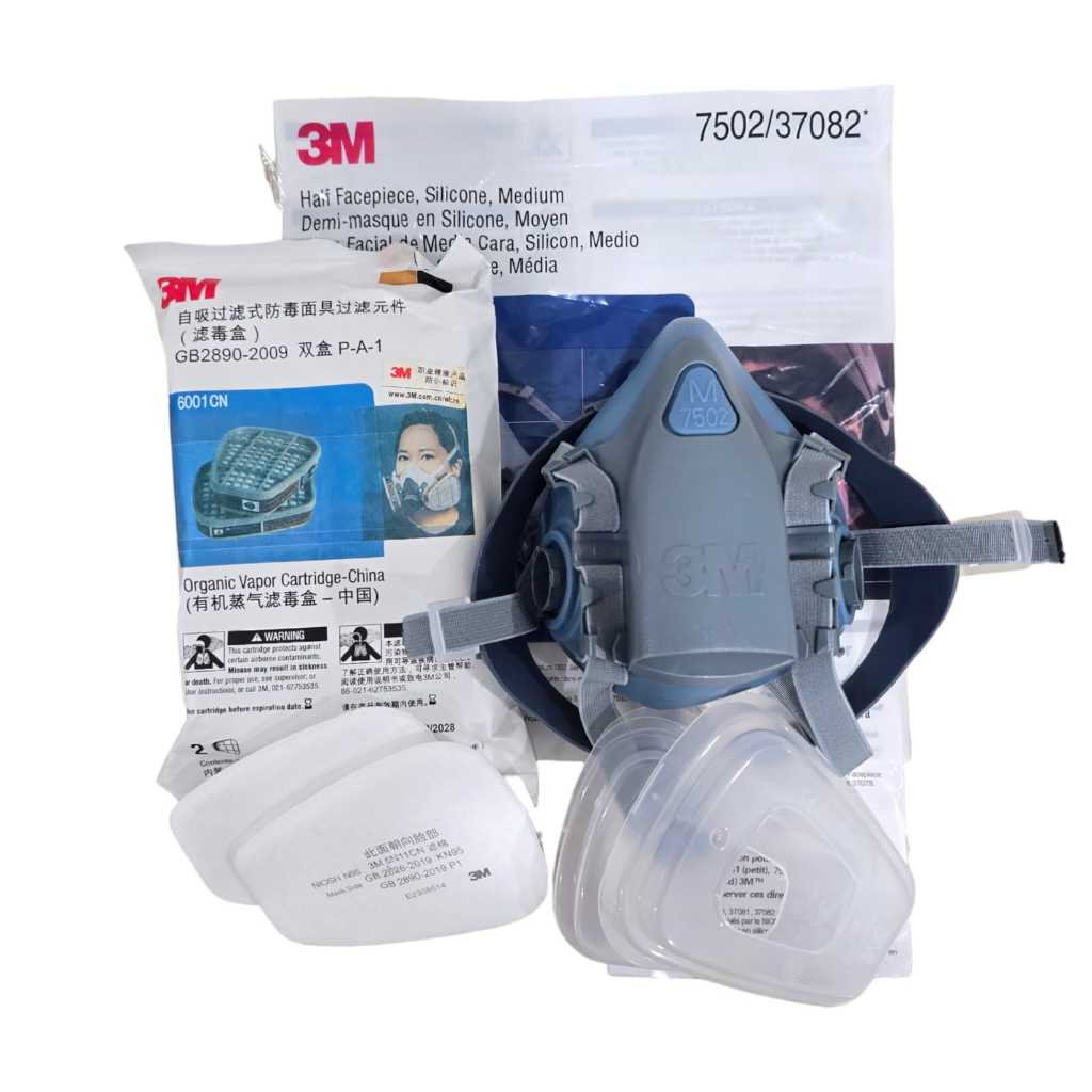Jual Masker 3M 7502 3M Half Facepiece Respirator Half Gas Mask Medium ...