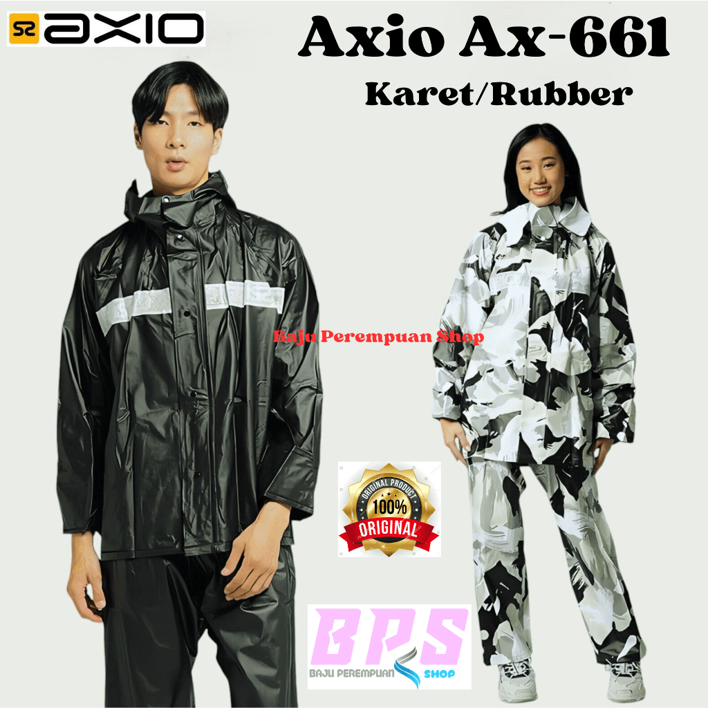 Jual Mantel Hujan Axio 661 Original Rubber Setelan Baju Celana Mantel ...