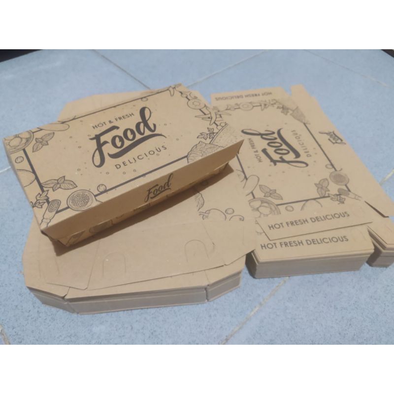 Jual lunch box motif FOOD size M model slip.@1 pack isi 50 pcs ...