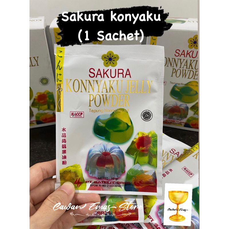 Jual sakura konyaku jelly powder 1 sachet / sakura konyaku putih 1 pcs | Shopee Indonesia