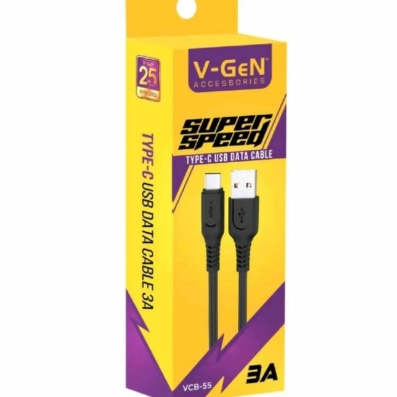 Jual Kabel Data USB Type C V-GeN VCB-55 Fast Charging 3A Kabel Bulat 1 ...