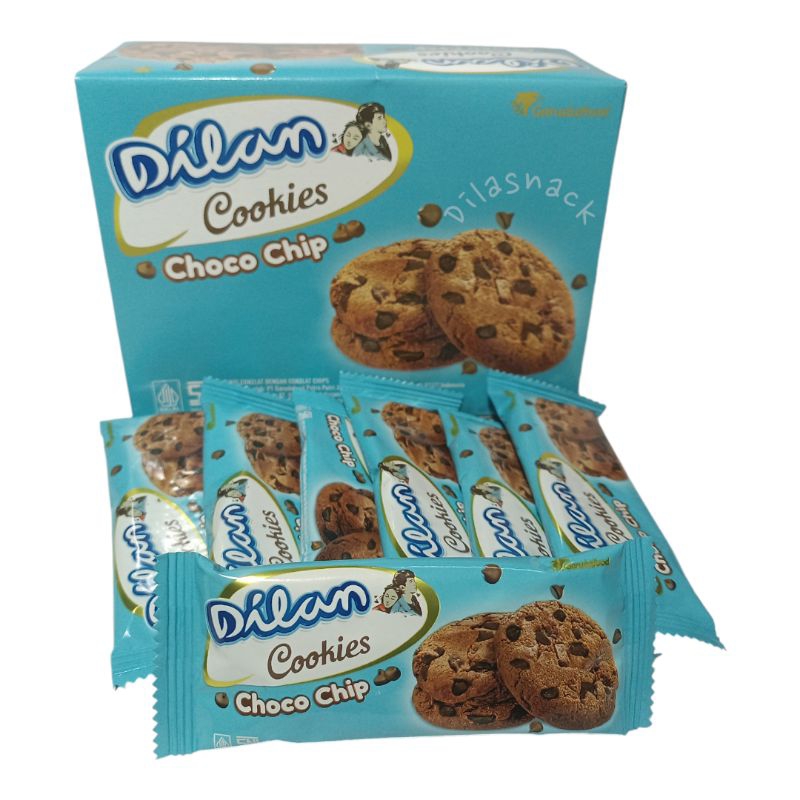 Jual biskuit dilan cookies 1 box isi 23 pcs dilan kukis choco chips ...