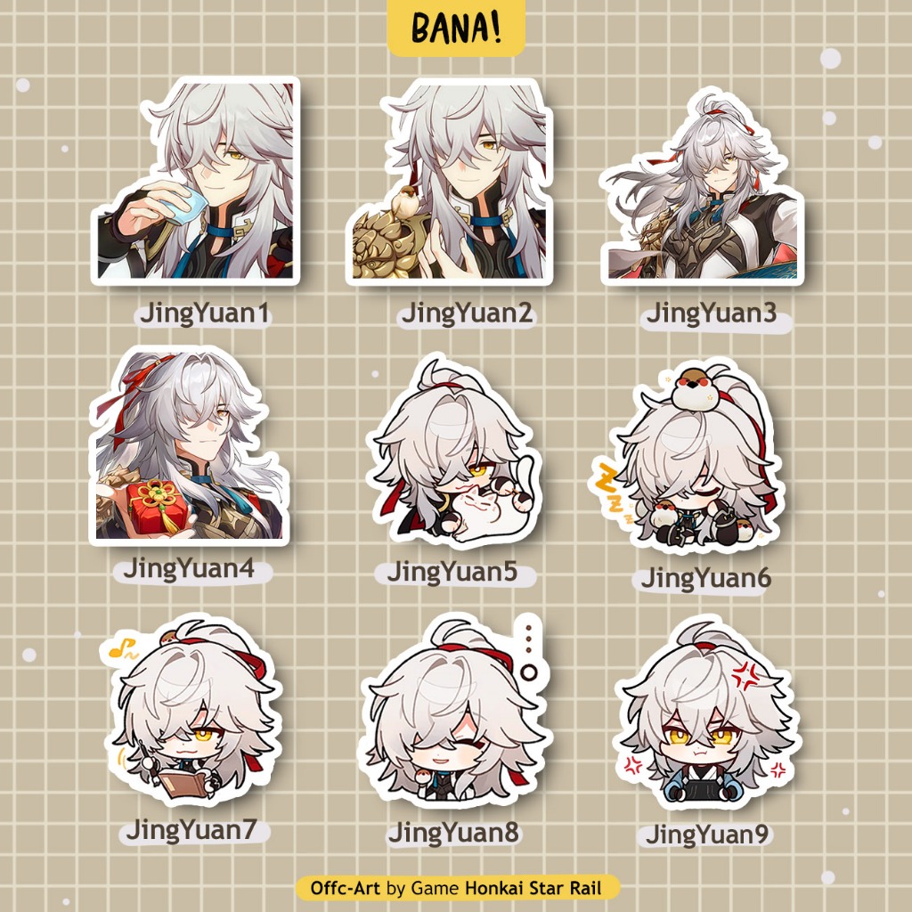 Jual Stiker Honkai Star Rail JING YUAN Bijian Vinyl Waterproof | BANA ...