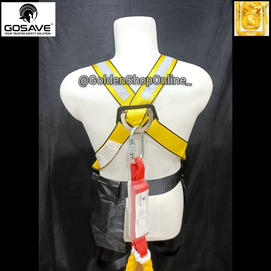 Jual Body Harnest Pro Absorber Double Big Hook Gosave - Full Body Harness Absorber Double Big ...
