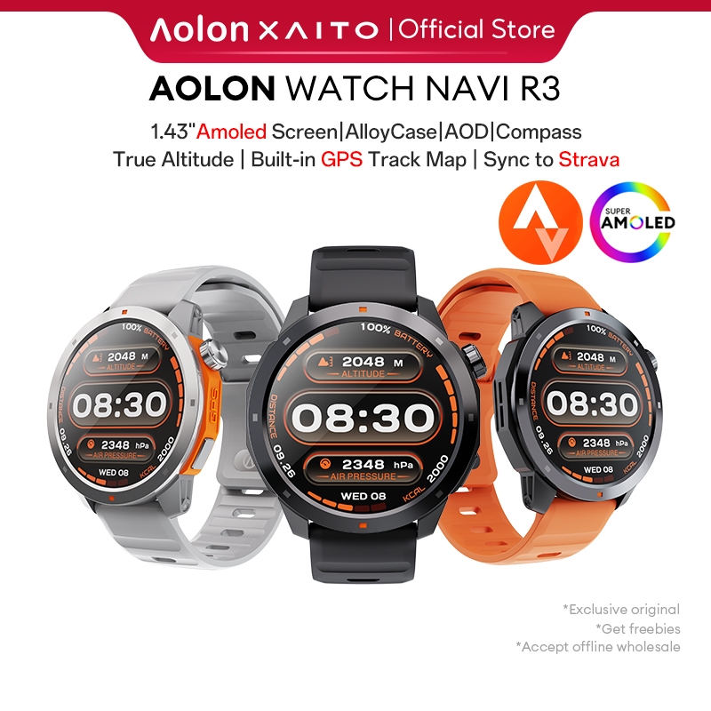 Jual Aolon Navi R3 GPS Smartwatch Amoled Screen 3ATM Waterproof ...
